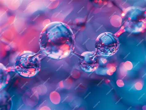 A Closeup Of An Abstract Molecular Structure Of An With Spheres Interlocked In Geometric