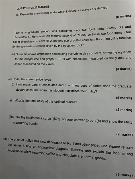 Solved Question 2 [25 ﻿marks] A ﻿explain The Assumptions