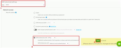 Configure WiFi Security With WPA Enterprise For Nebula Access Points Only