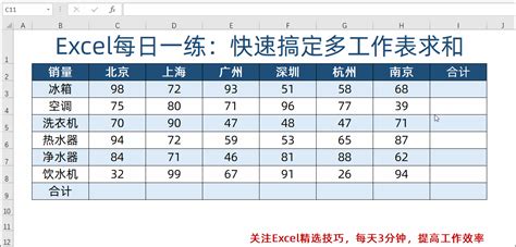 1分钟搞定excel跨工作表求和汇总！ 正数办公
