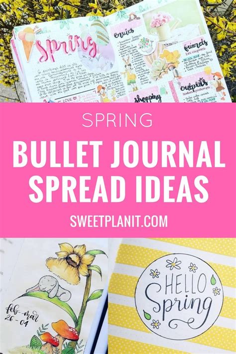Spring Bullet Journal Page Ideas — Sweet Planit Bullet Journal Spread Planner Planner Pages