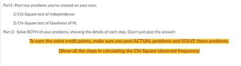 Solved Part Post Two Problems You Ve Created On Your Own Chegg