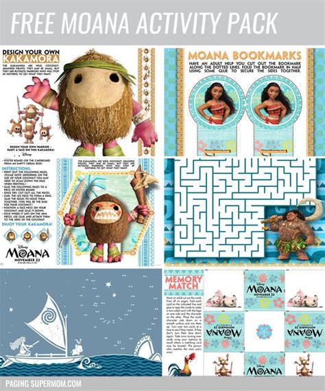 Free Printable Moana Activity Pack Paging Supermom Moana Party