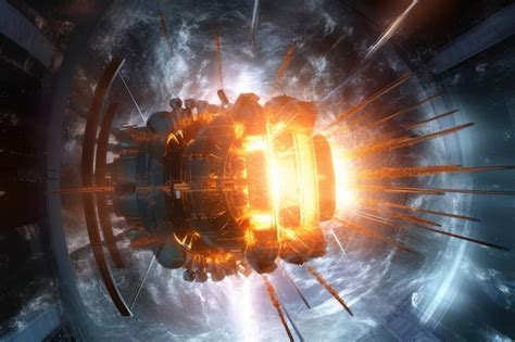 Premium Ai Image Nuclear Fusion Propulsion With Bright Energy Release Created With Generative Ai