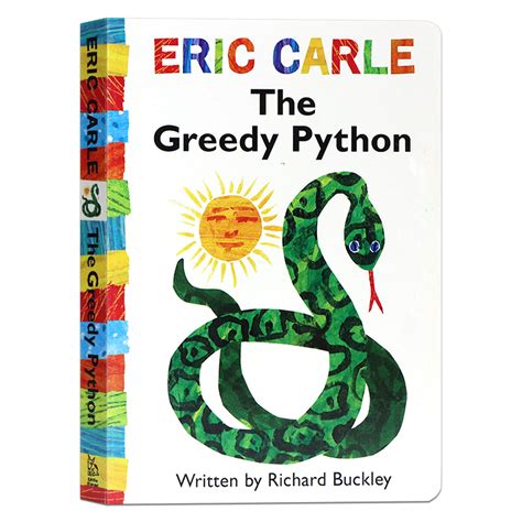 eric carle艾瑞卡尔贪婪的蟒蛇英文原版绘本低幼儿童英语图画故事书 the greedy python撕不烂纸板书亲子读物启蒙认知读物 虎窝淘