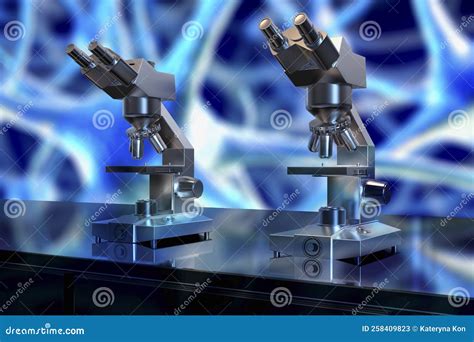 Microscope Optique Binoculaire Illustration 3d Illustration Stock Illustration Du éducation