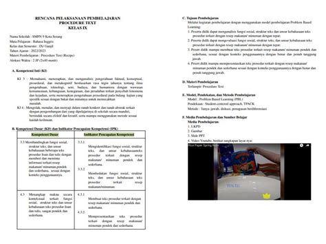 Modul Belajar Procedure Text Kelas 9 Semester 2