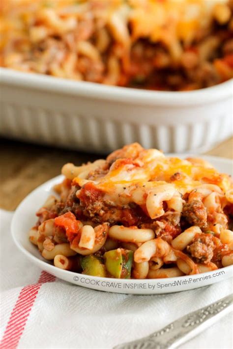 Cheesy Beef And Macaroni Casserole Spend With Pennies Beef Casserole