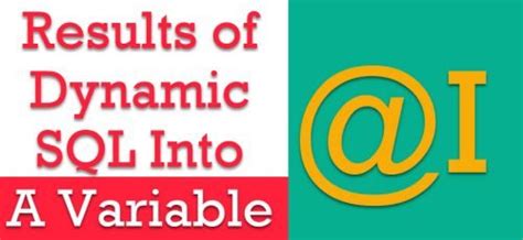 Sql Server Results Of Dynamic Sql Into A Variable Sql Authority With Pinal Dave