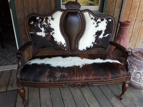 Double Chair Hair On Hide Tooled Spurs N Cowhide