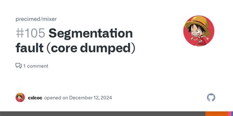 Segmentation Fault Core Dumped · Issue 105 · Precimedmixer · Github