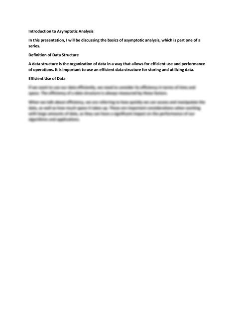 SOLUTION Basics Of Asymptotic Analysis Part Studypool