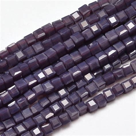 195 Purple Cube Beads Glass Beads 2mm Beads Small Cube Beads 2mm X