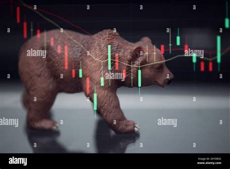 Bull And Bear Market Concept With Stock Chart Digital Crisis Red Price