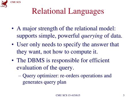 ppt carnegie mellon univ dept of computer science 15 415 615 db