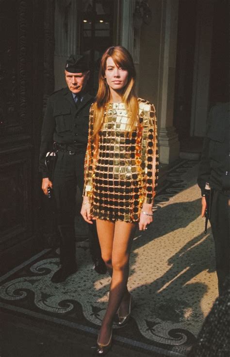 French Model Singer Songwriter Françoise Hardy Francoise Hardy Gold Dress Rocker Chic