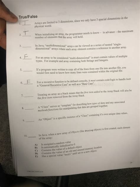 Solved True False Arrays Are Limited To 3 Dimensions Since