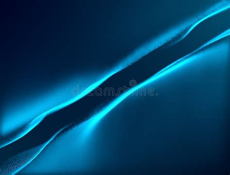 Cyber Technology Background Dynamic Particles Sound Wave Flowing Over Dark Stock Illustration
