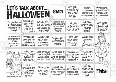 Lets Talk About Halloween Board Game By Teach Simple