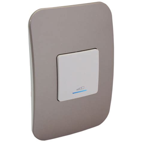 W Push Button Dimmer With Indicator Champagne SAFTEC