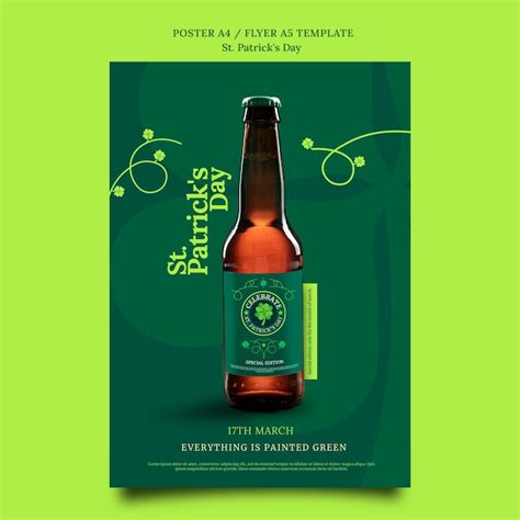 행복한 성 성 패트릭의 날 포스터 템플릿 무료 Psd 파일