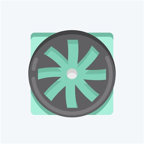 Icon Fan Suitable For Computer Components Symbol Flat Style Simple Design Editable Design