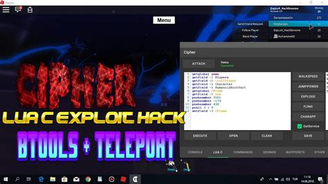 ROBLOX Exploit Hack Lua C Teleport Lumber Tycoon Btools CIPHER MusaAndAykan YouTube