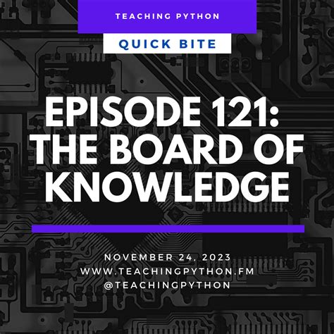 Teaching Python Episode 121 The Board Of Knowledge