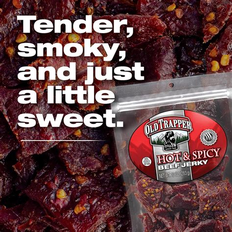 Old Trapper Carne Seca Picante Y Picante Aperitivos Ahumados De Madera