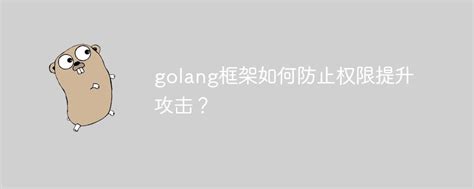 Golang框架如何防止权限提升攻击? 叮当号 Golang框架如何防止权限提升攻击? 叮当号