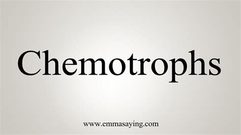 How To Say Chemotrophs Youtube