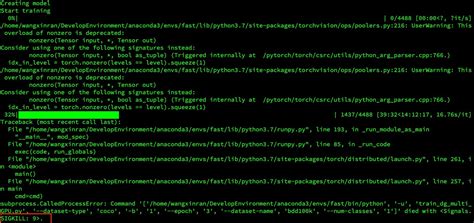 died with when in first epoch the program is killed pytorch forums