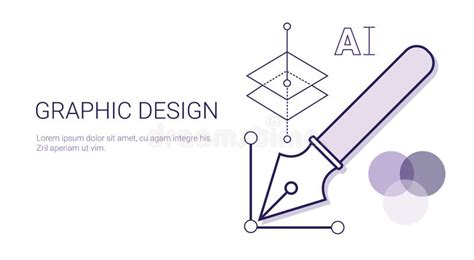 Graphic Design Business Concept Web Banner With Copy Space Stock Vector Illustration Of