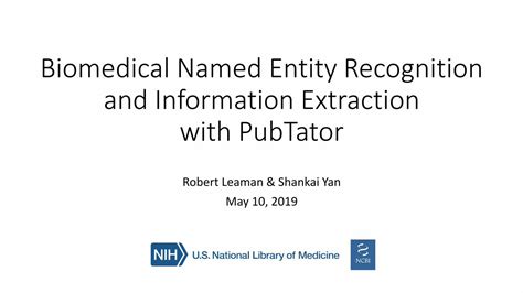 Pdf Named Entity Recognition And Information Extraction With Uploadsnih · Biomedical