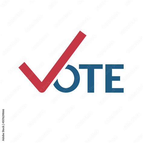 Vote Word With Checkmark Symbols Check Mark Icon Political Template