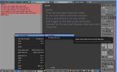 Mesh How To Quickly Place Text Cursor In Long 3d Text Blender