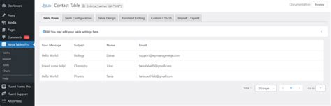 How To Show Fluent Forms Entries On Frontend Using Ninja Tables Wp Manage Ninja