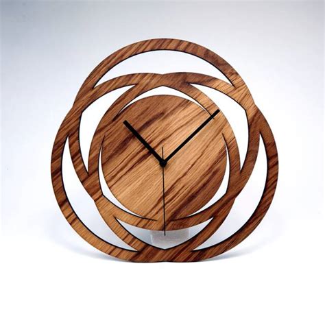 Wood Wall Clock Wooden Analogue Oak Modern Living Room Large Clock