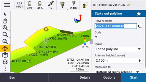Turn On Grade To Line And Other Delta Stakeout Values In Trimble Access Trimble Survey