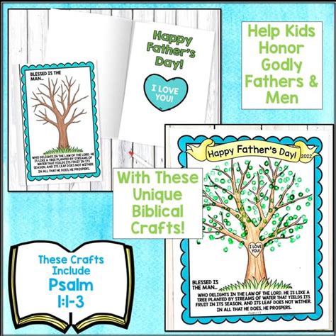 Christian Fathers Day Card Craft With Bible Verses Sunday School Or