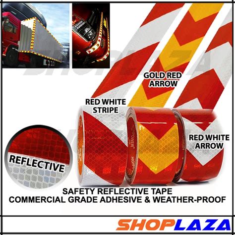 Heavy Duty Self Adhesive Safety Warning Reflective Tape Sticker Lori Tape Silau Lori Shopee