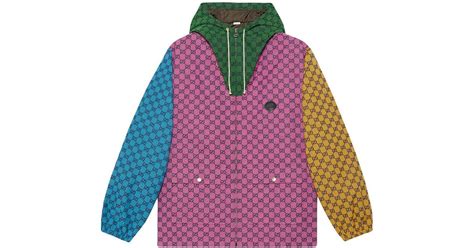 Gucci Gg Multicolor Canvas Hooded Jacket For Men Lyst Uk