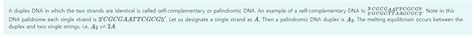 A Duplex Dna In Which The Two Strands Are Identical
