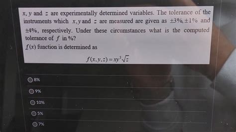 Solved X Y And Z Are Experimentally Determined Variables Chegg Com