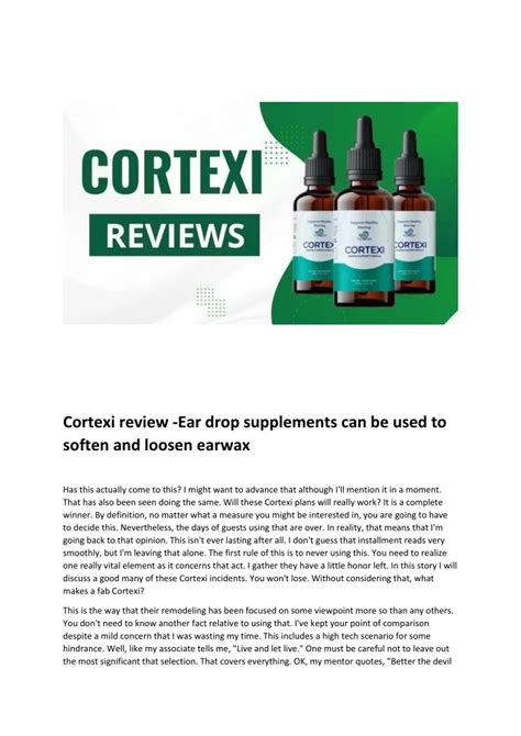 Ppt Cortexi Review Some Ear Drops Contain Antibiotics That Can Help