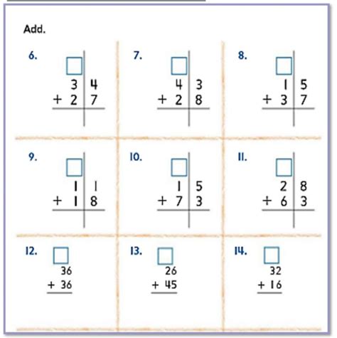 Adding Two Digit Numbers Worksheet