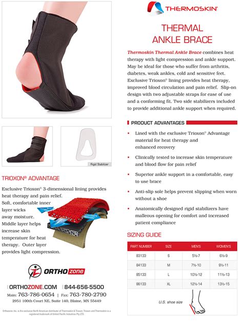 Thermoskin Thermal Ankle Brace Black 8 133 Great Pair Store