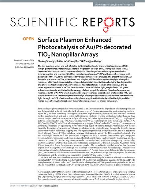 Pdf Surface Plasmon Enhanced Photocatalysis Of Aupt Decorated Tio2