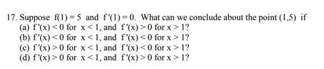 Solved 17 Suppose F 1 5 And F 1 0 What Can We Chegg Com