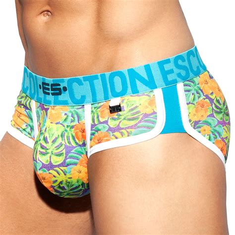 Es Collection Double Side Flowers Briefs Green Inderwear